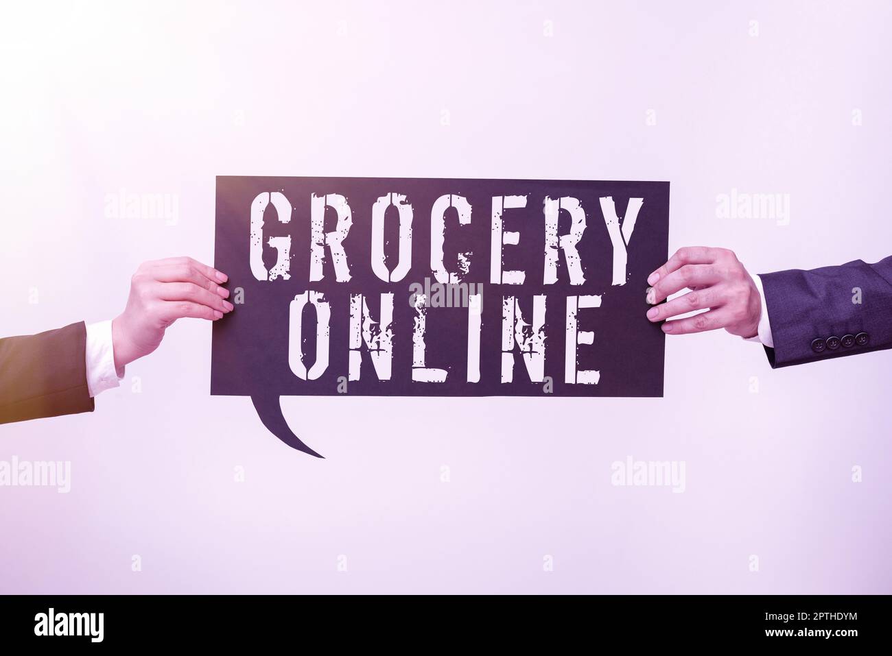 Text sign showing Grocery Online, Word for digital version of ...