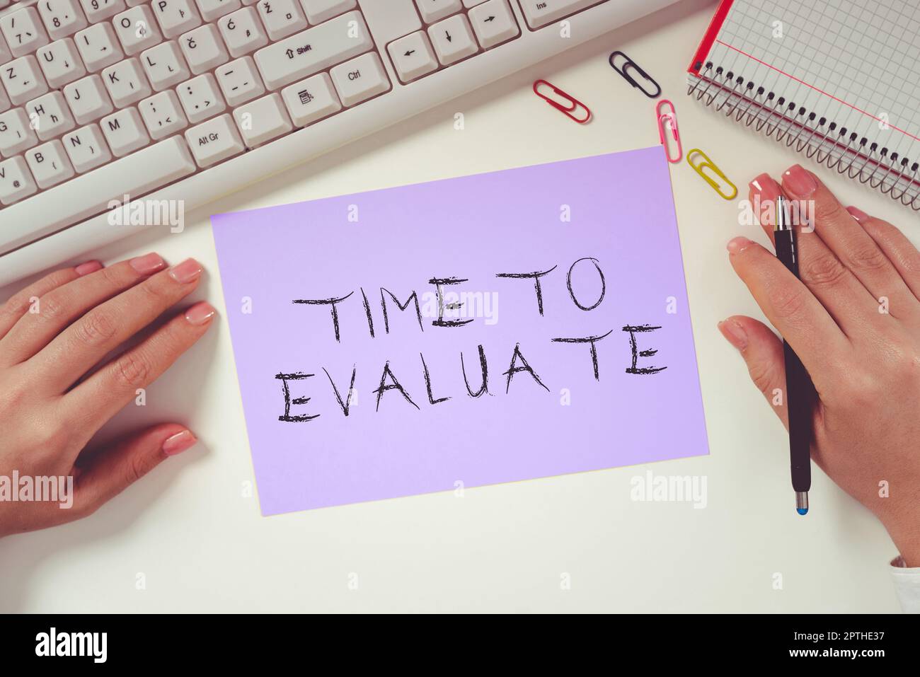 Text sign showing Time To Evaluate, Business showcase business review ...