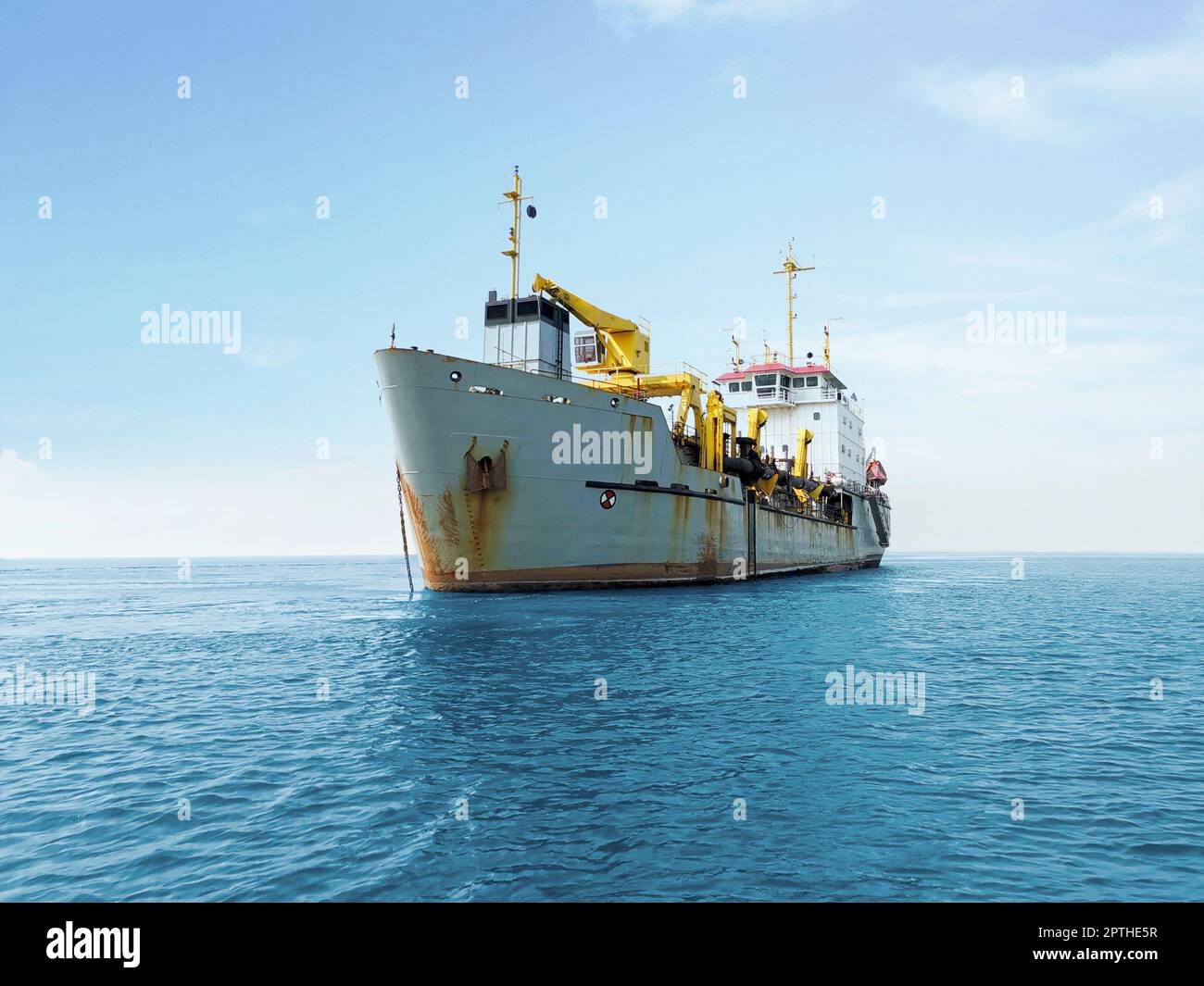 A huge ship heading for a port Stock Photo - Alamy
