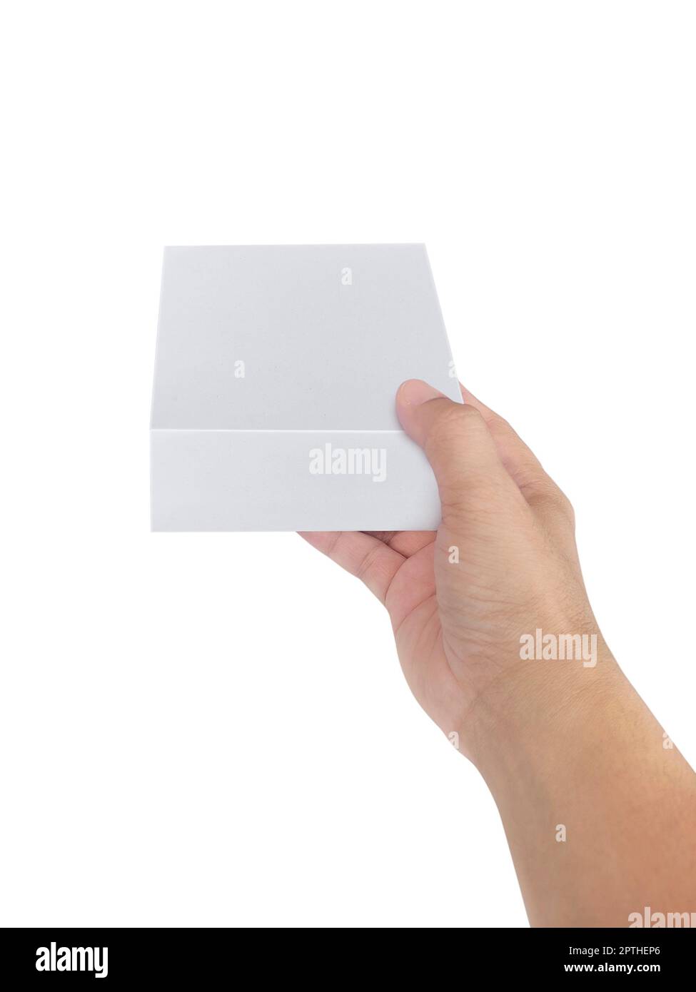 Box in hand on white background isolation Stock Photo - Alamy