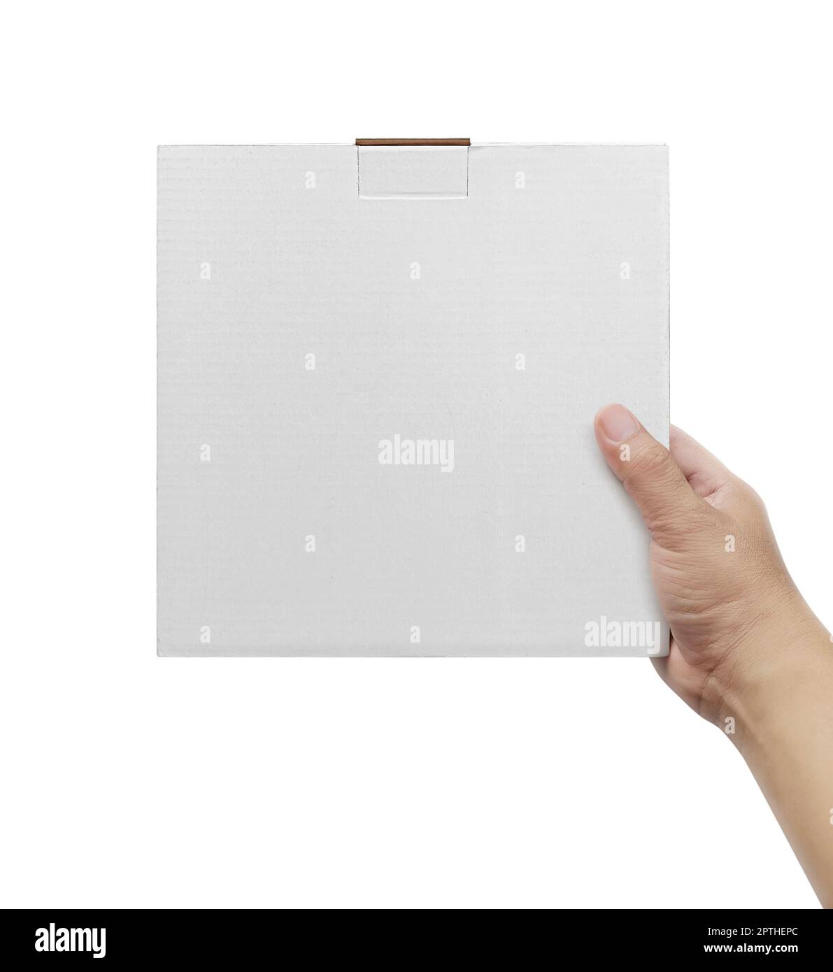 Box in hand on white background isolation Stock Photo - Alamy