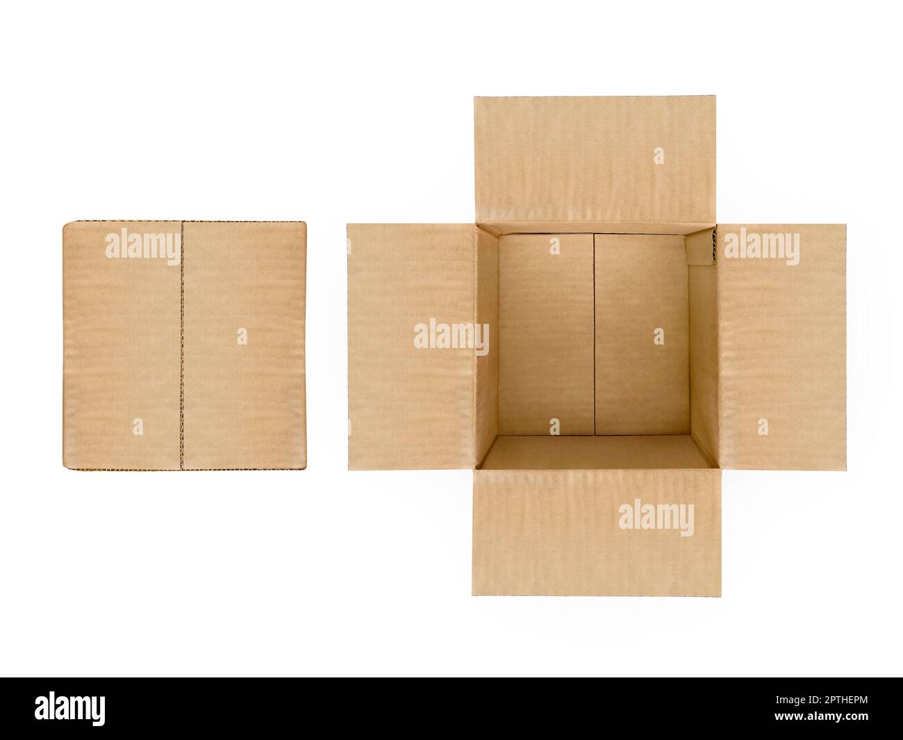 blank packaging boxes - open mockup, isolated on white background Stock ...