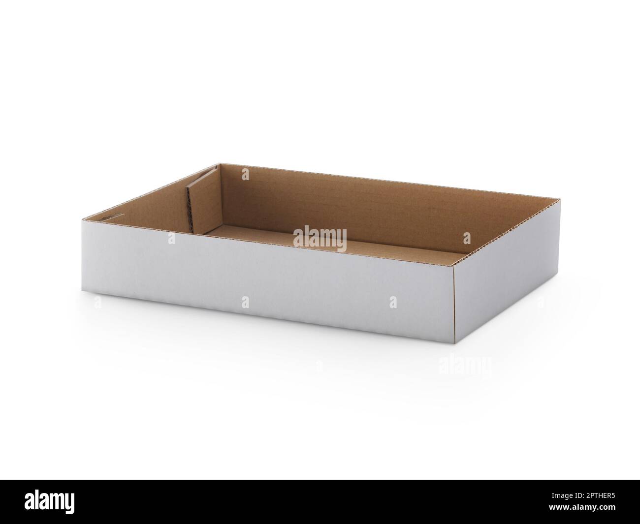 Open Empty Cardboard Box Isolated on White Background Stock Photo - Alamy