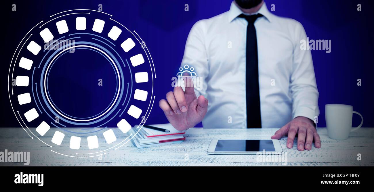 Business Man Presenting New Futuristic Technologies Stock Photo - Alamy