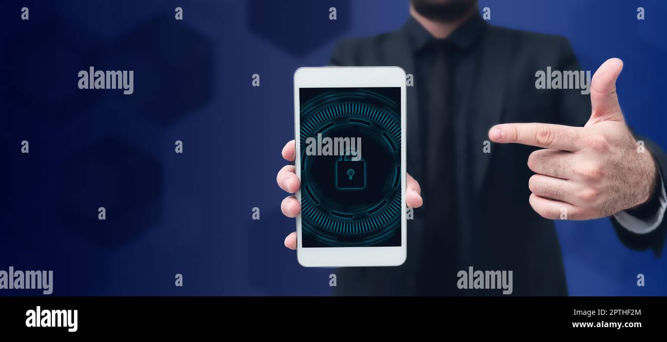 Business Man Presenting New Futuristic Technologies Stock Photo - Alamy