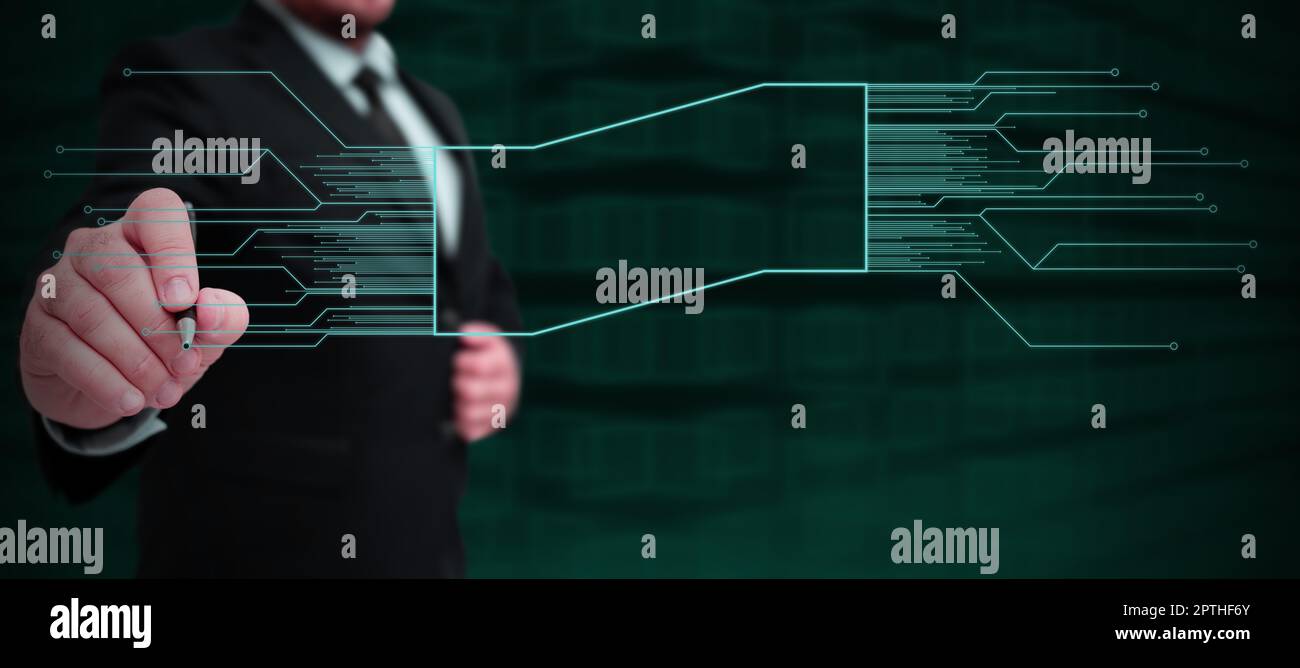 Business Man Presenting New Futuristic Technologies Stock Photo - Alamy