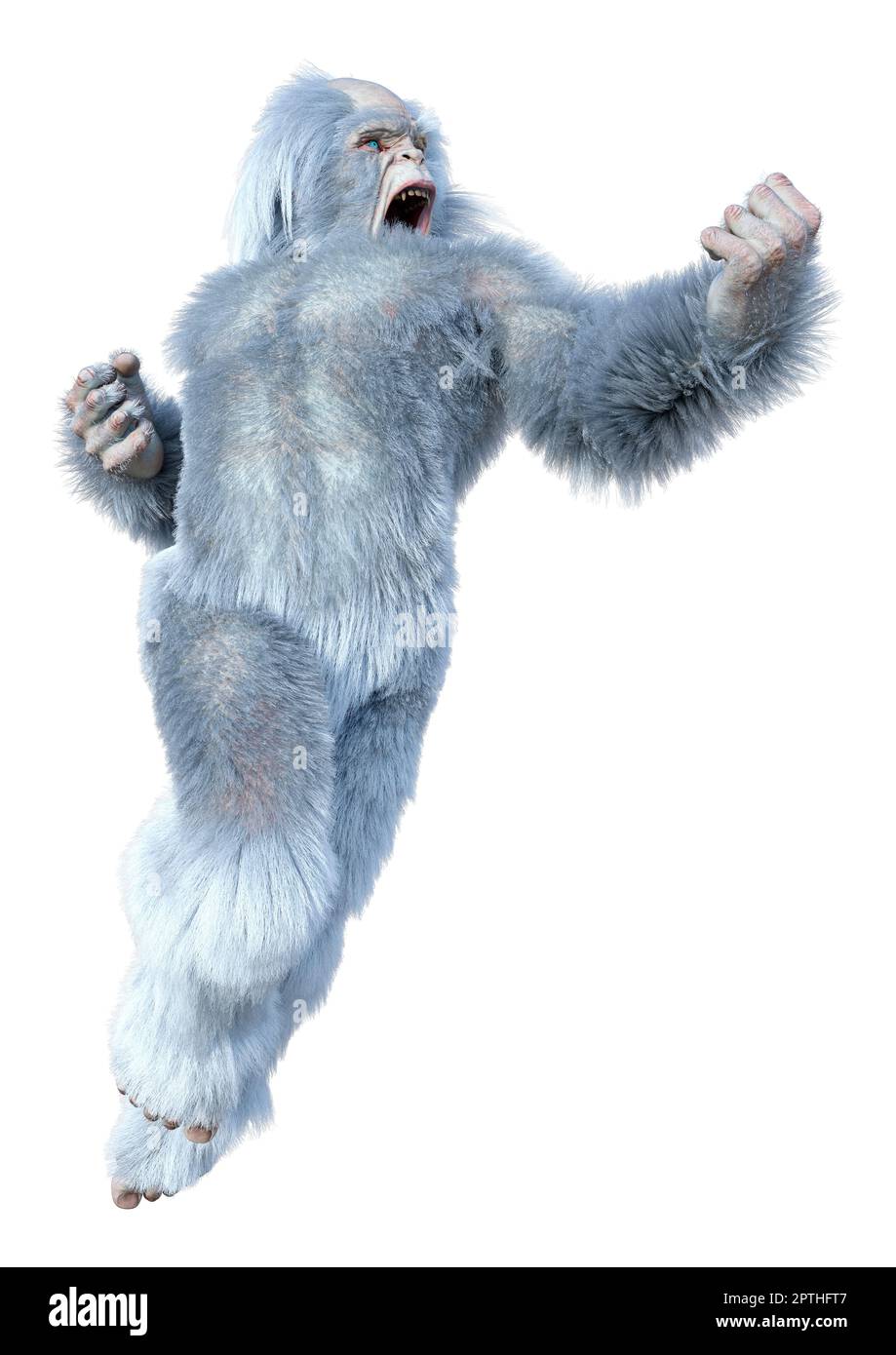 3D rendering of a fantasy creature yeti isolated on white background ...