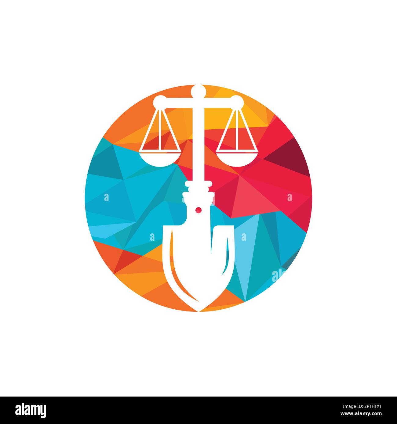 Shovel scale vector logo design. Labor law vector logo design template ...
