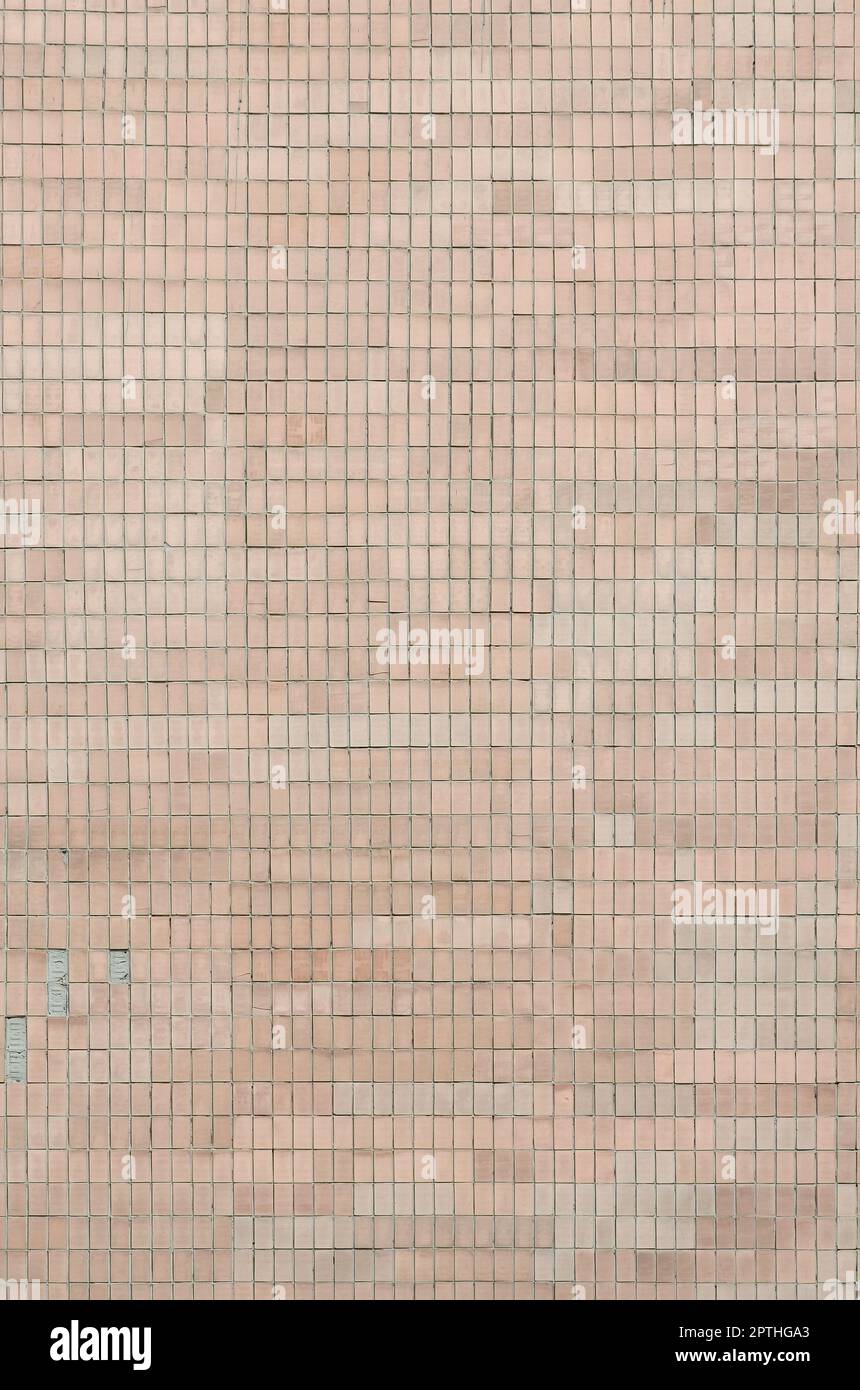 Old Soviet beige wall tiles. The texture of the classical outer tile ...