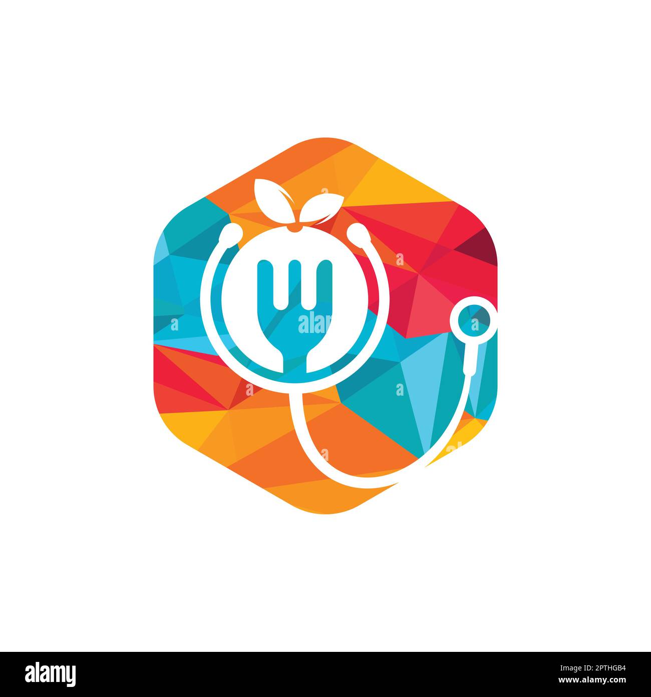 Medical food vector logo design template. Stethoscope and healthy food ...