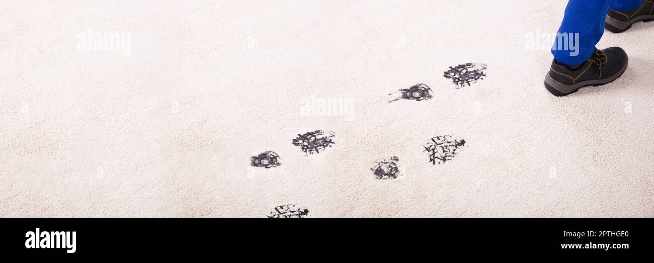 Dirty footprints carpet hi-res stock photography and images - Alamy