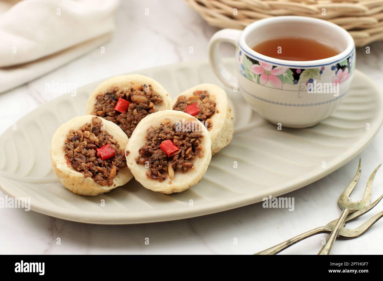 Kue Talam Oncom, Traditional Steamed Cup Cake from Indonesia with Oncom ...