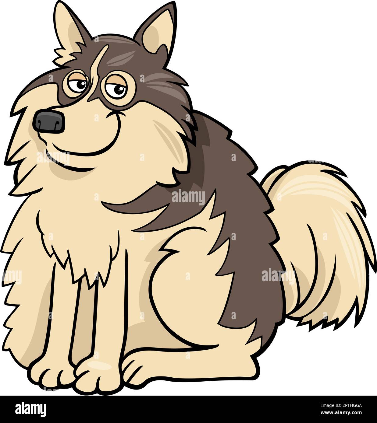 cartoon Finnish Lapphund purebred dog comic character Stock Vector ...