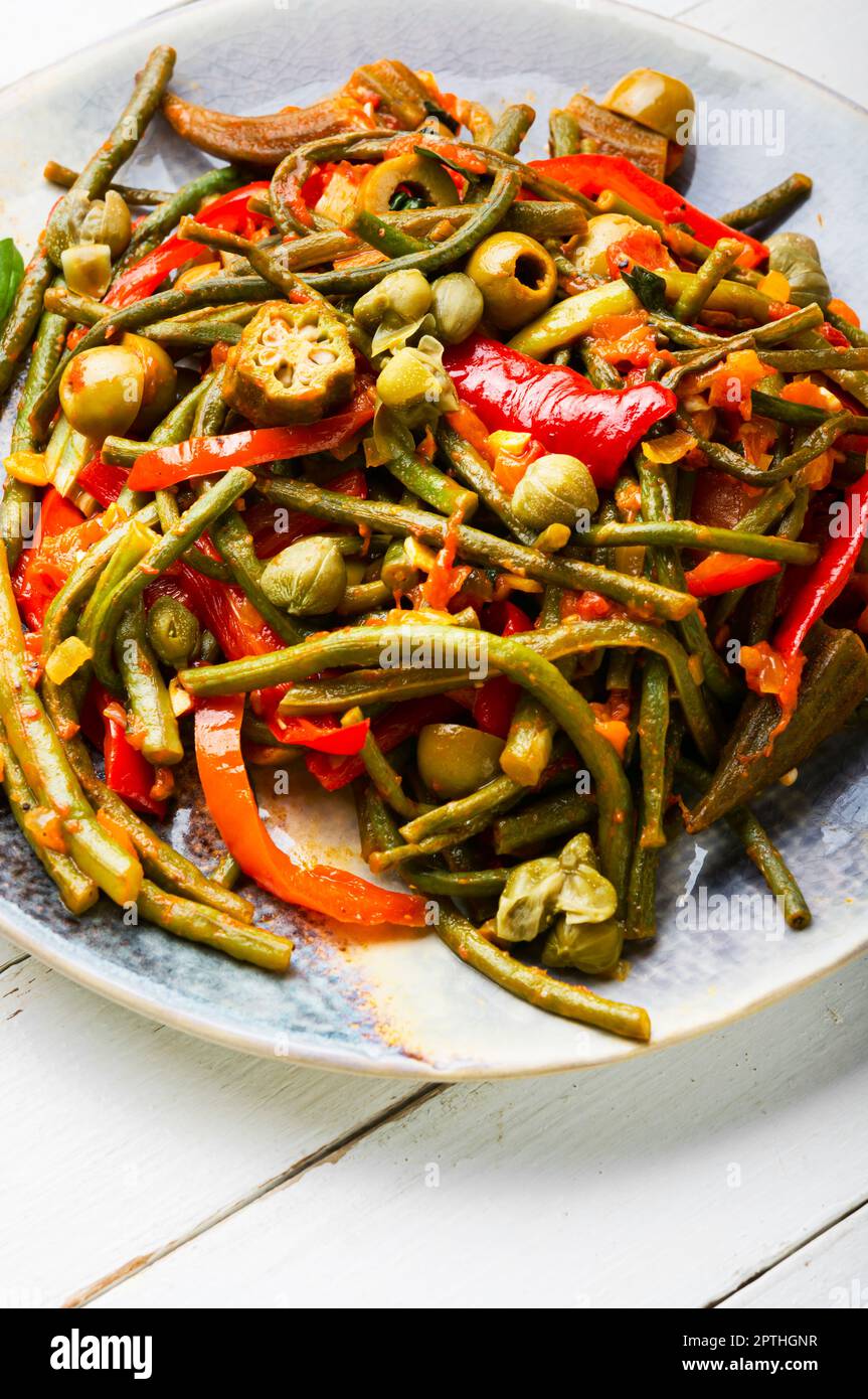 Vegetarian diet ragout, steamed vegetables. Healthy food Lenten menu ...