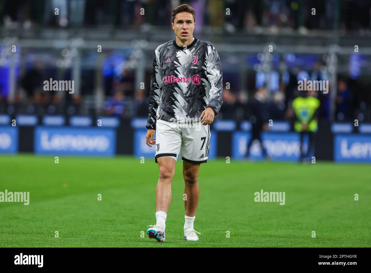 Federico Chiesa of Juventus FC looks on during Coppa Italia 2022/23 ...