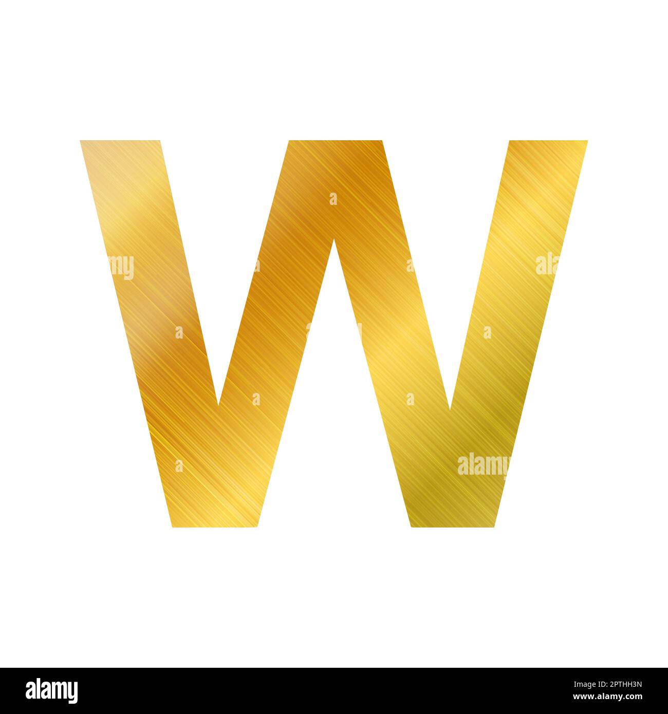 English alphabet, gold texture letter W on white background - Vector ...
