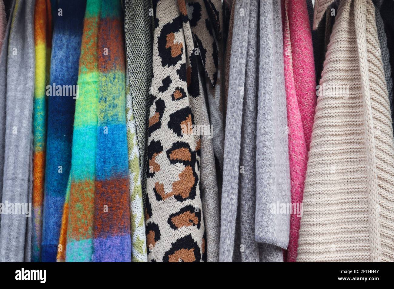 Samples of cloth and fabrics in different colors found at a fabrics ...