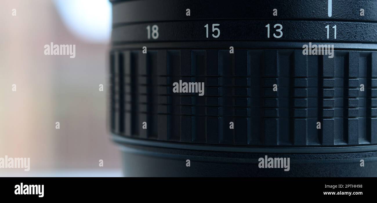 Fragment of a wide angle zoom lens for a modern SLR camera. The set of ...