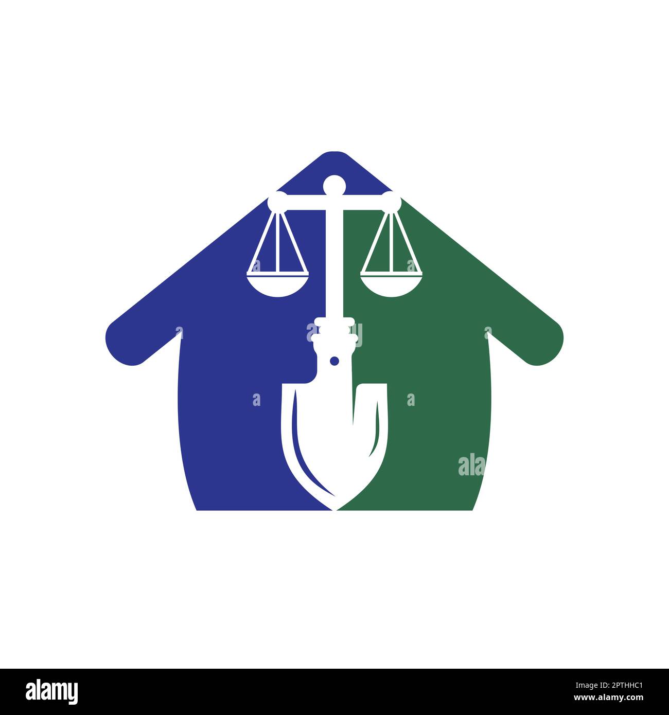 Shovel scale vector logo design. Labor law vector logo design template ...