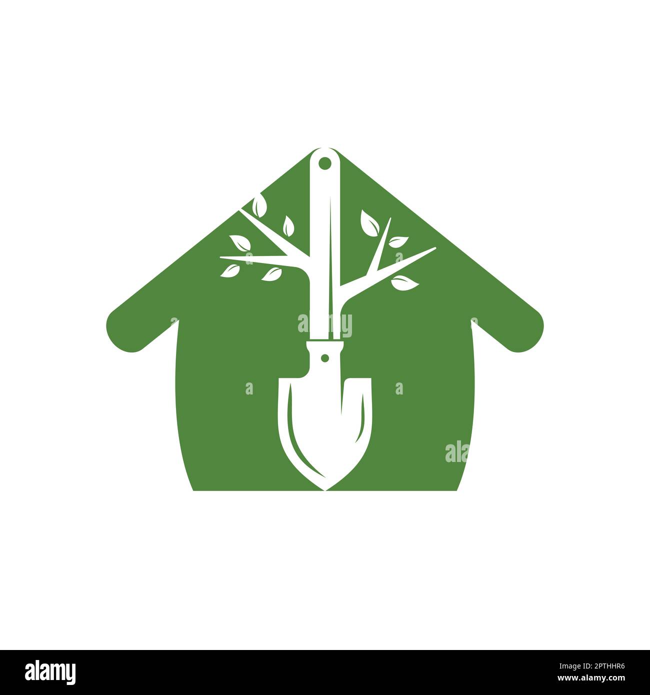 Shovel tree vector logo design. Green garden environment logo design ...