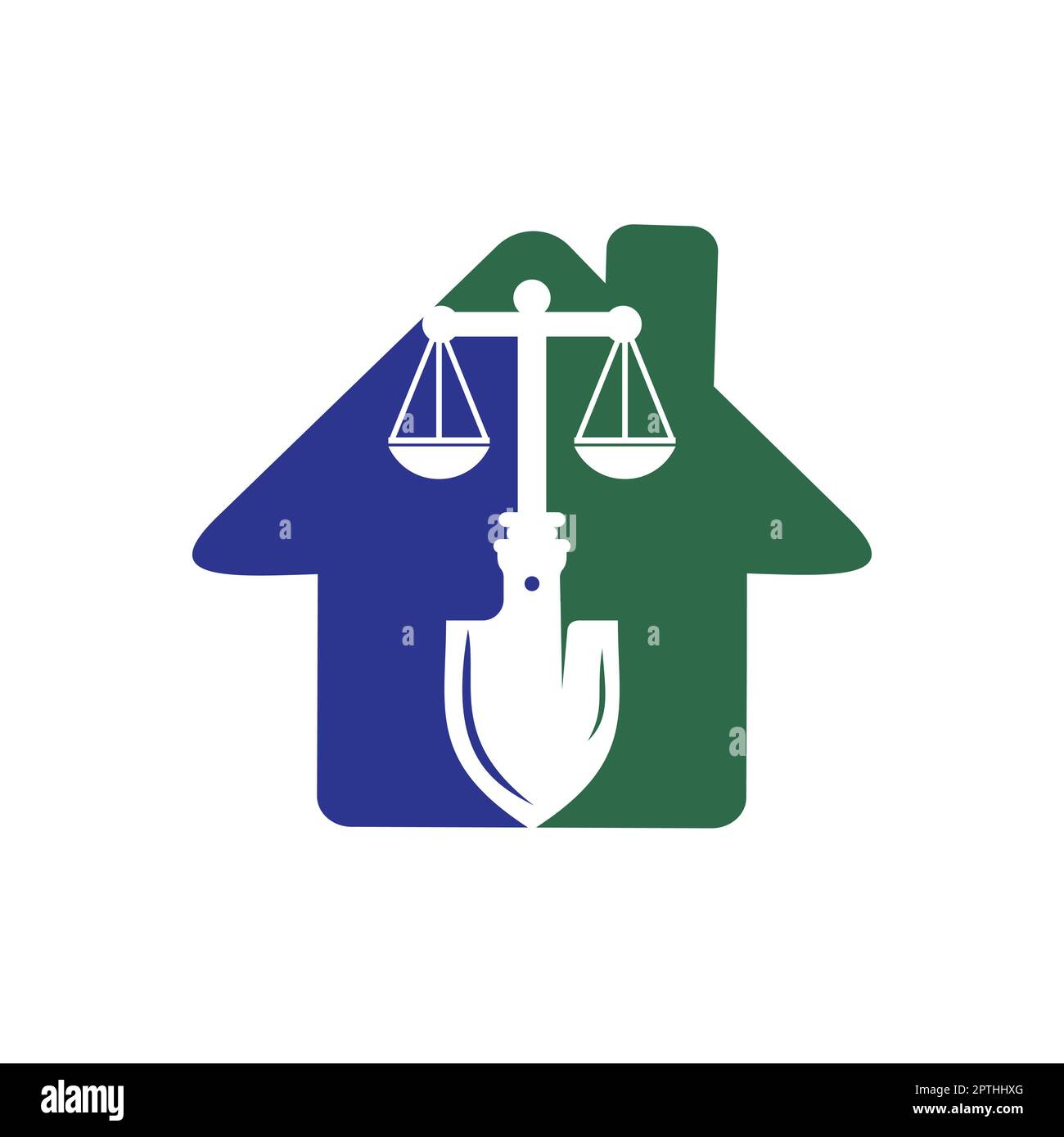 Shovel scale vector logo design. Labor law vector logo design template ...