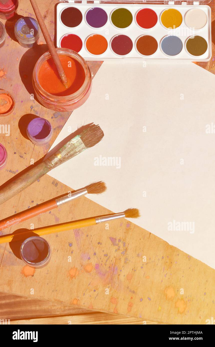 Background image showing interest in watercolor painting and art. A ...