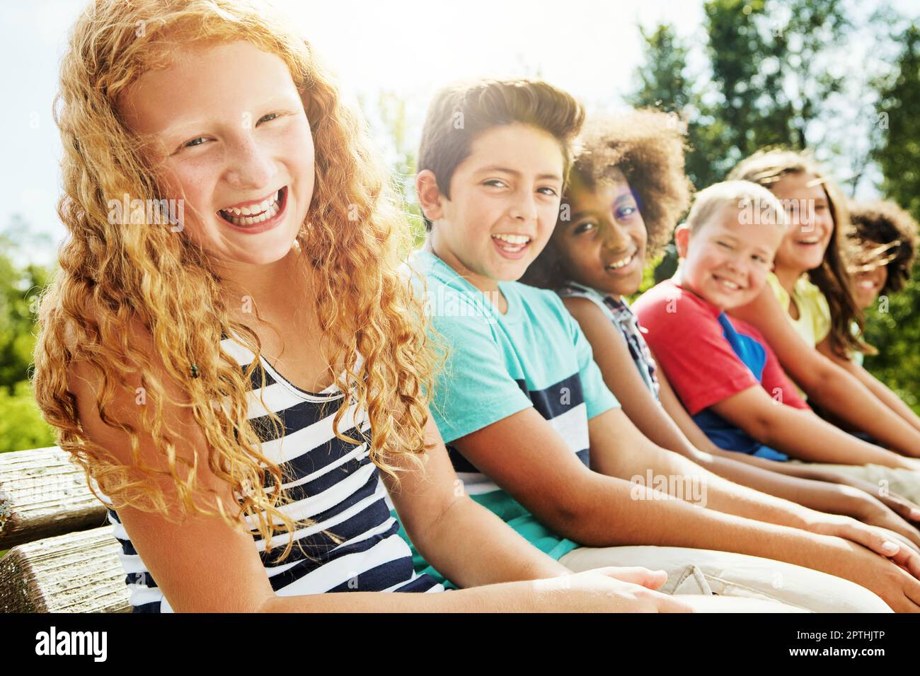 Im excited for a day of fun with my buddies. Portrait of a group of ...