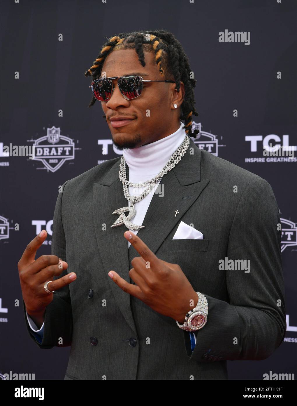 Anthony Richardson walks the red carpet of the 2023 NFL Draft at the ...