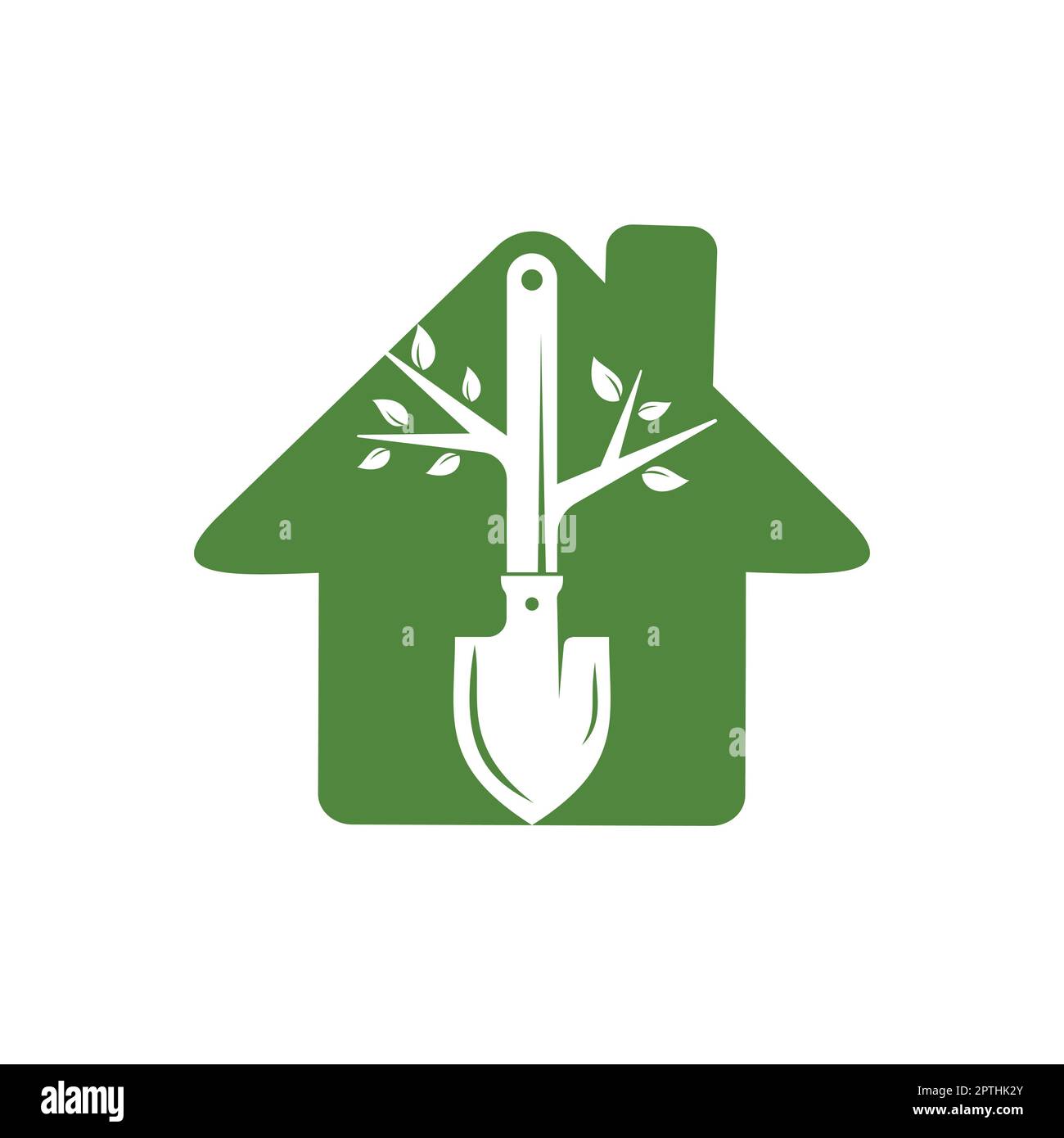 Shovel tree vector logo design. Green garden environment logo design ...