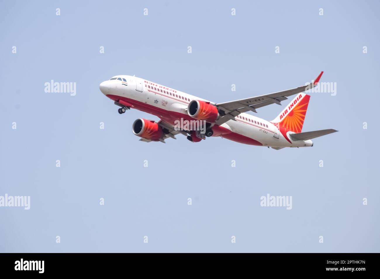 New Delhi, India, April 16 2023 - Air India Airbus A320 take off from ...