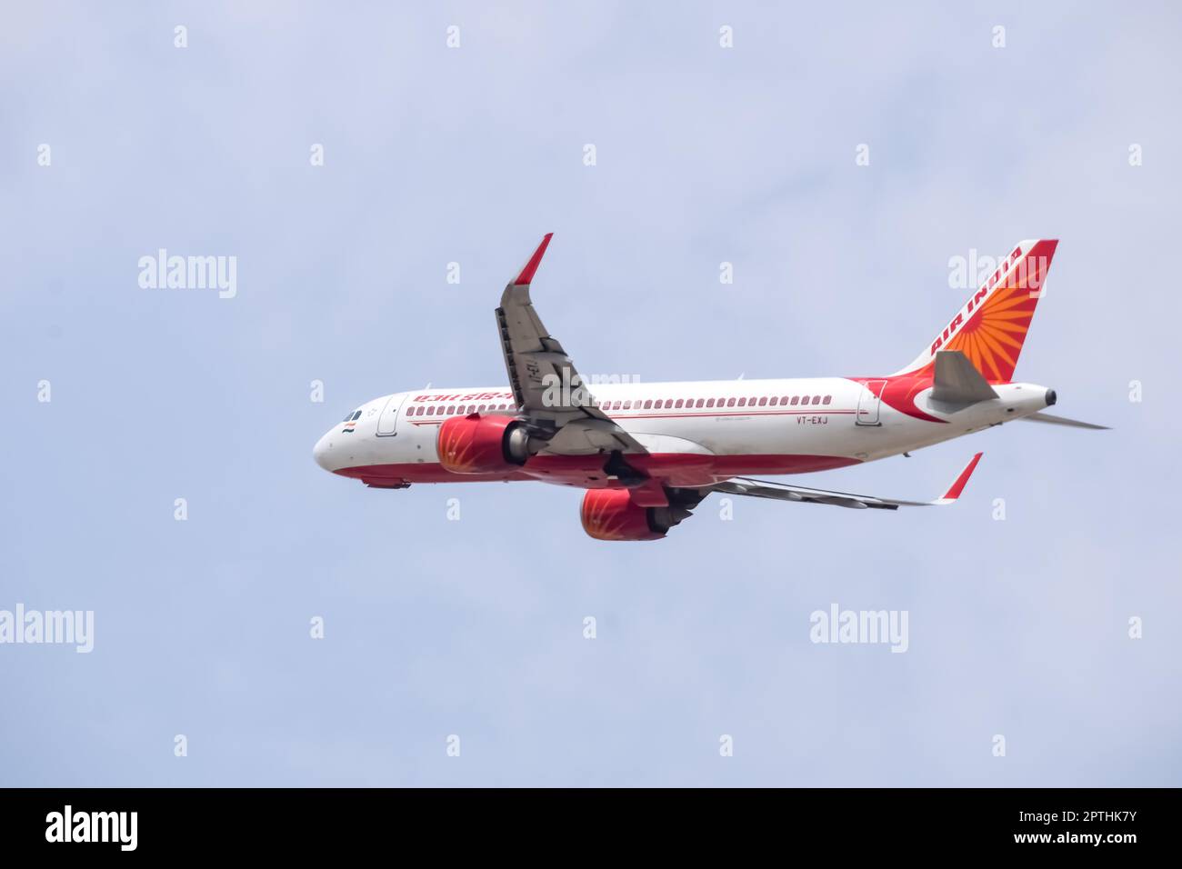 New Delhi, India, April 16 2023 - Air India Airbus A320 take off from ...