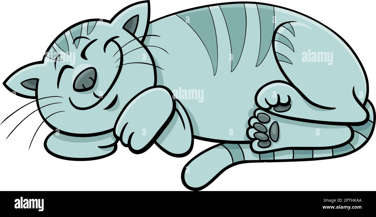 cartoon sleeping cat comic animal character Stock Vector Image & Art ...