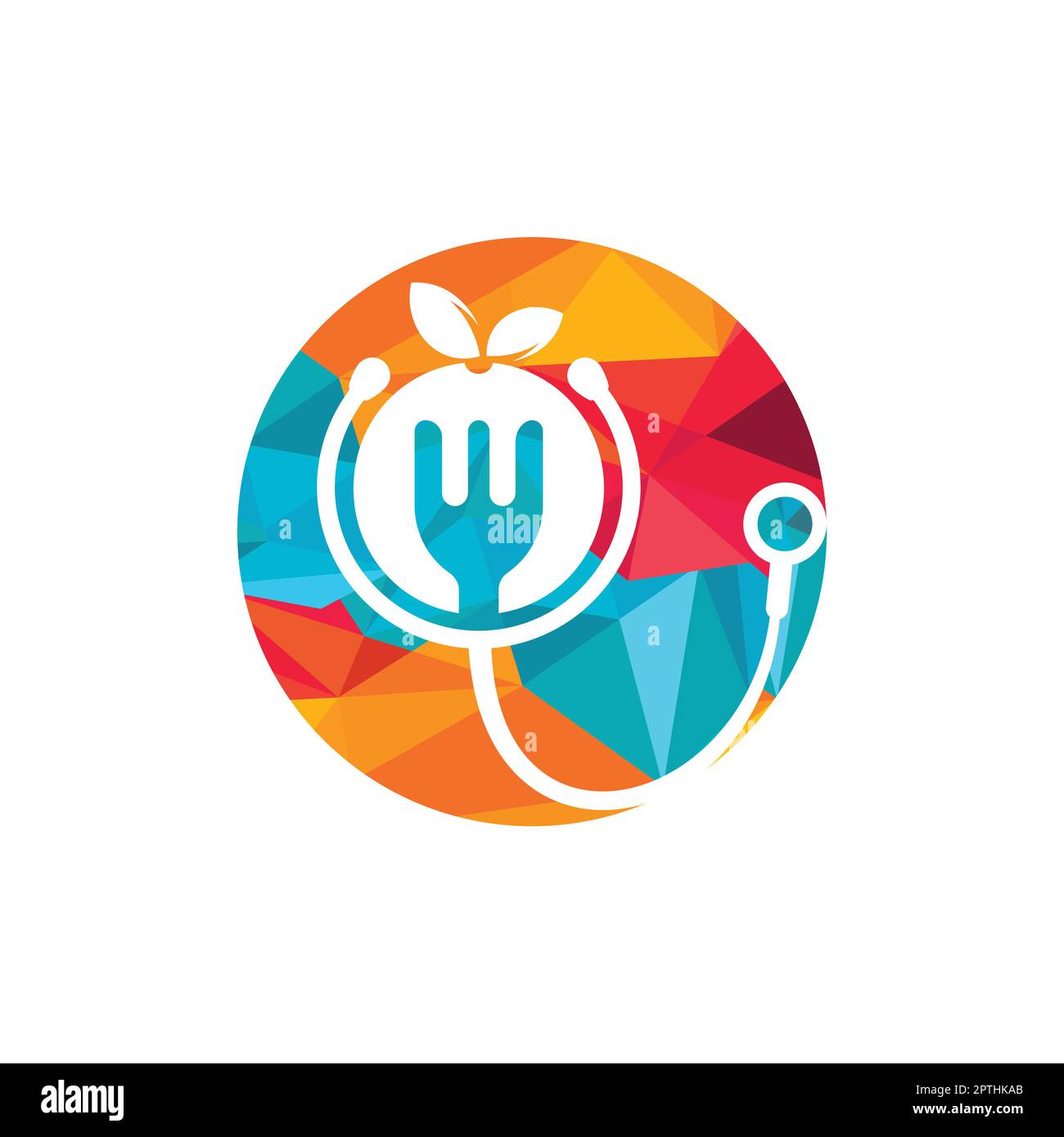 Medical food vector logo design template. Stethoscope and healthy food ...