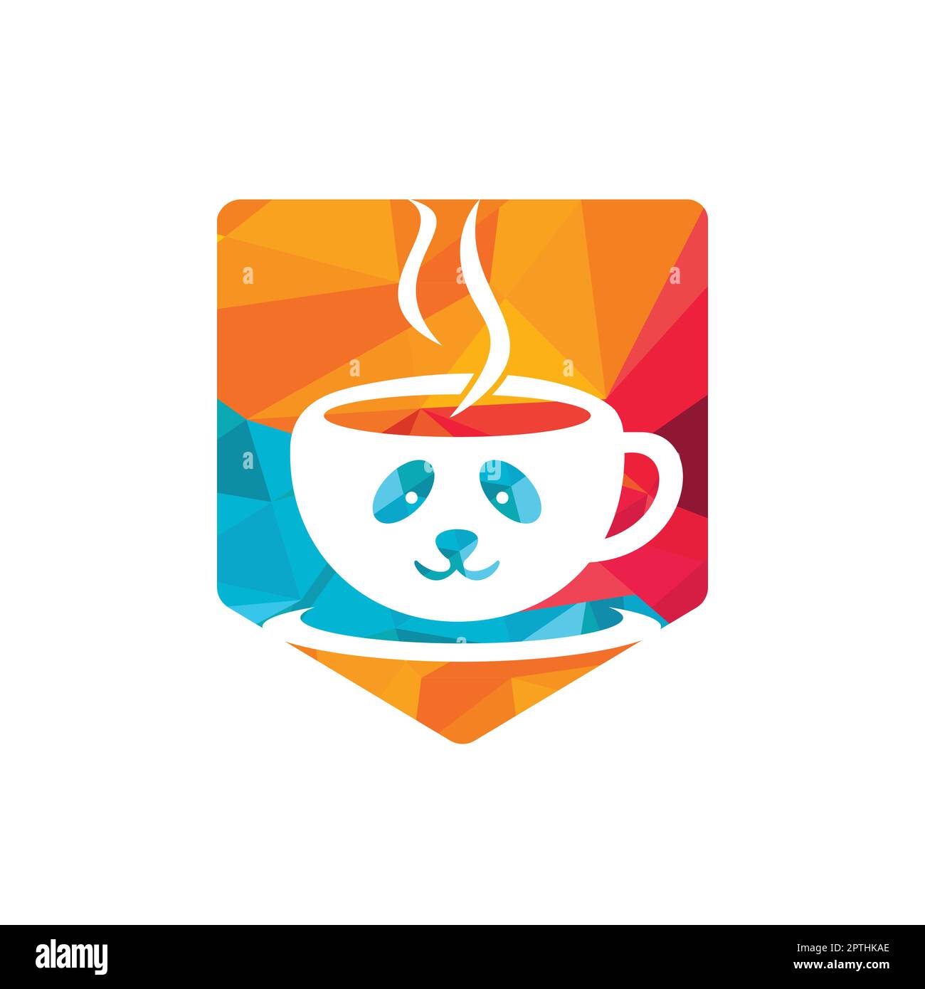 Panda coffee vector logo design template. Coffee shop or restaurant ...