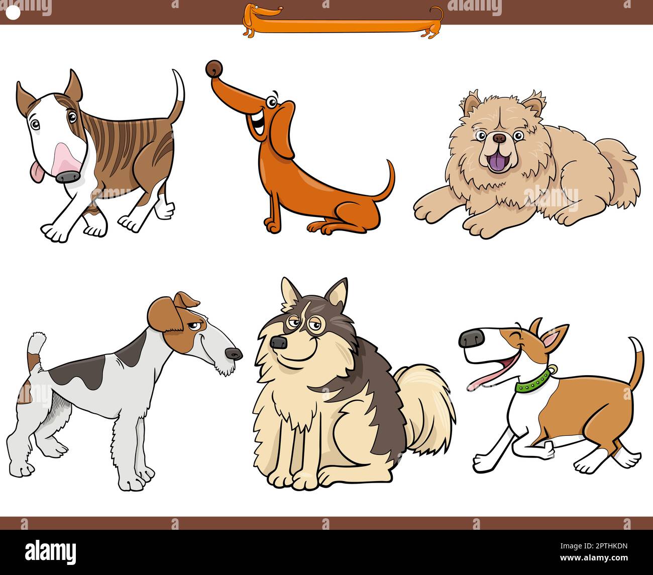 cartoon purebred dogs animal characters set Stock Vector Image & Art ...
