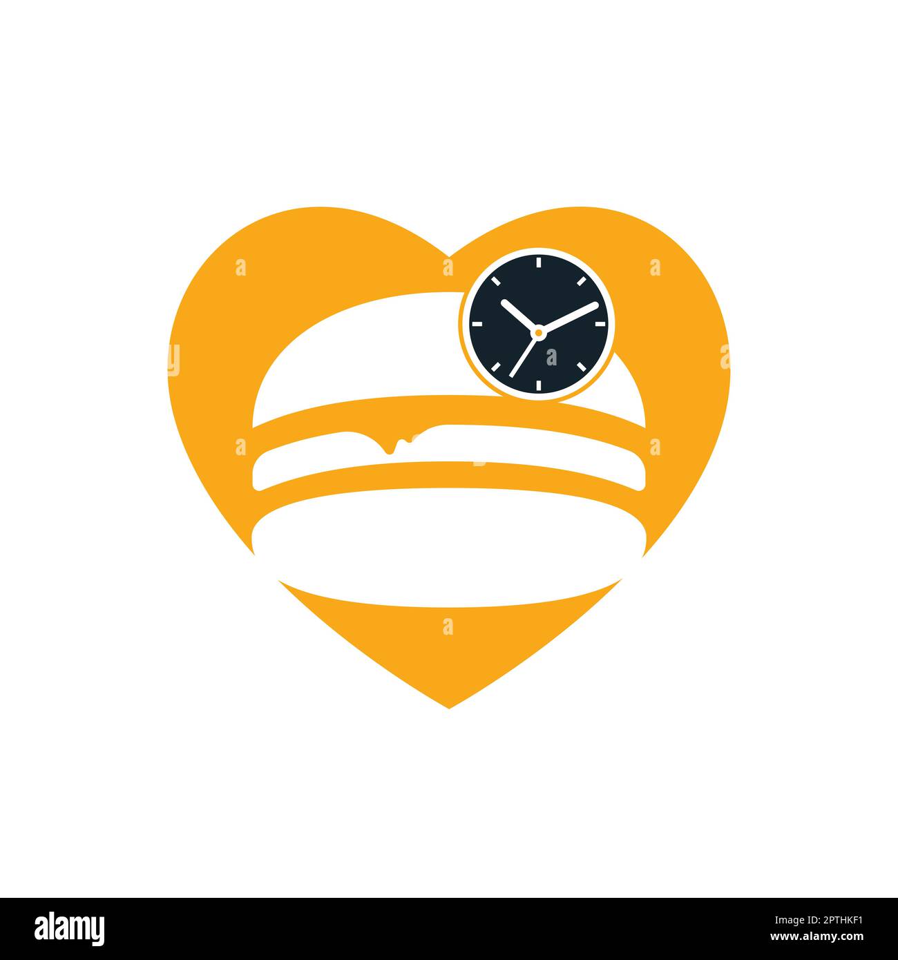 Burger time vector logo design template. Big burger with clock icon ...