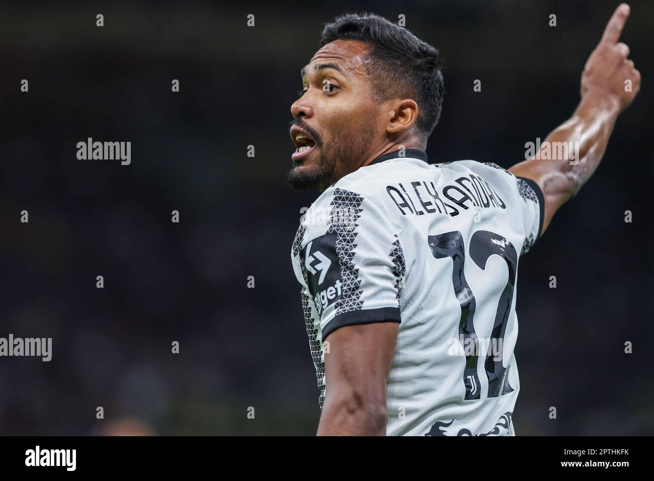 Alex Sandro of Juventus FC gestures during Coppa Italia 2022/23 Semi ...