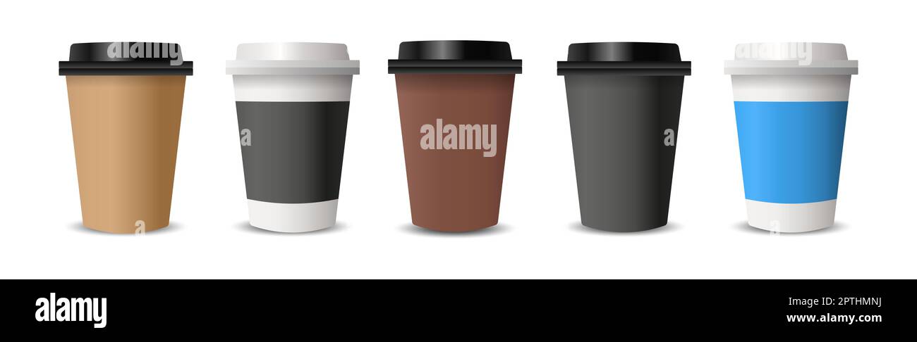 Realistic cups for coffee and tea on a white background - Vector ...