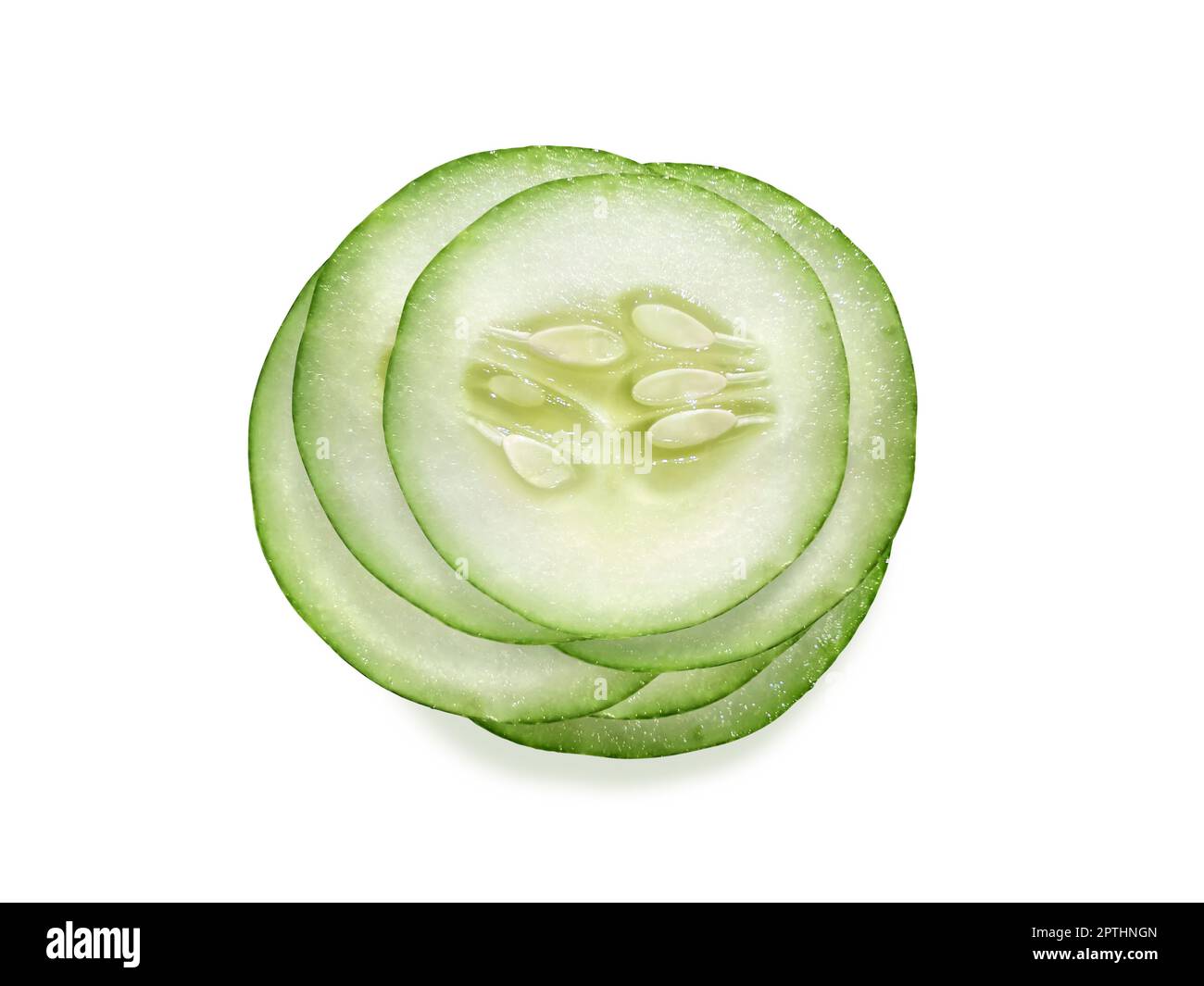 cucumber slice, isolated on a white background Stock Photo - Alamy