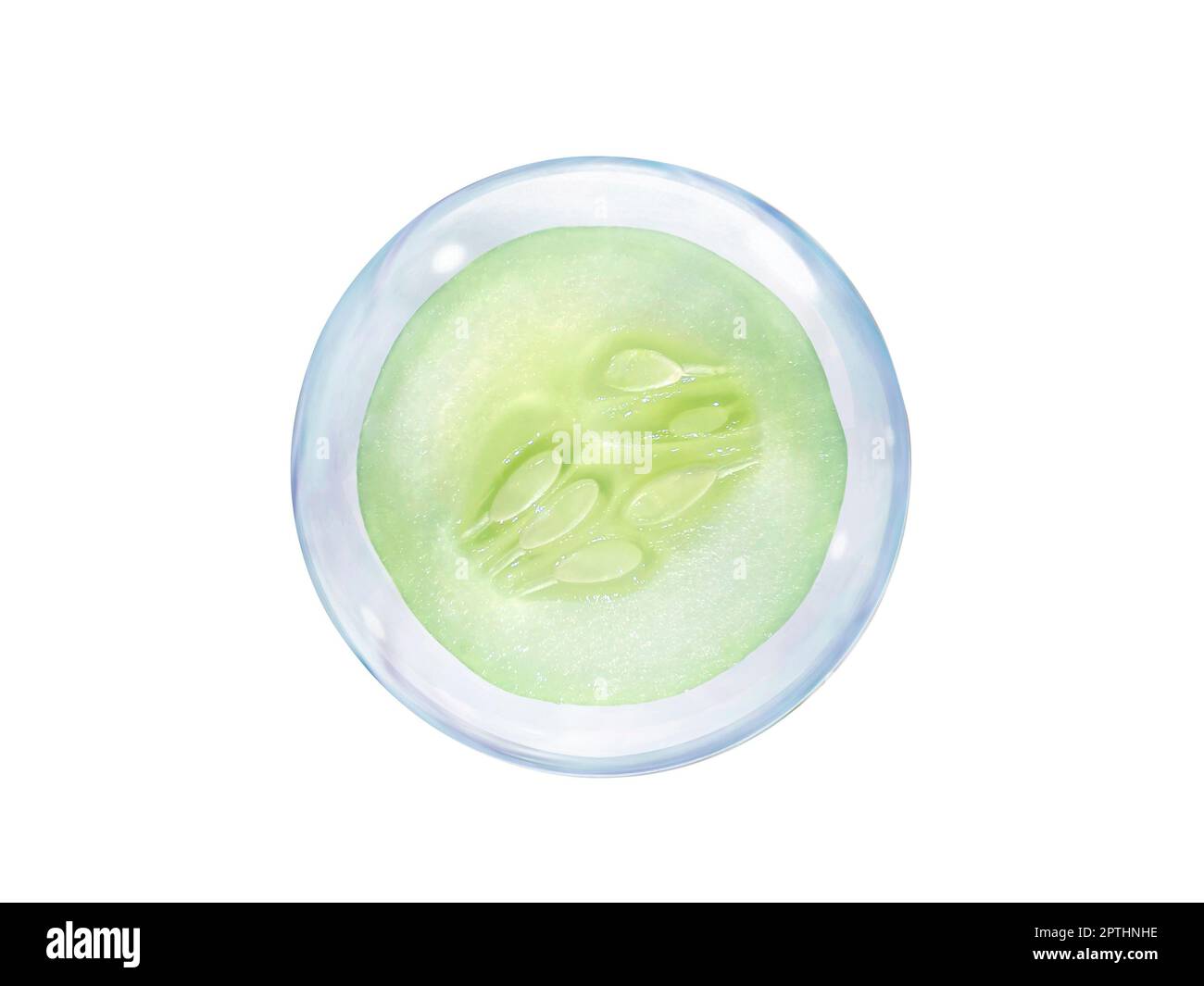 Fresh cucumber slice, in bubble isolated on white background Stock ...