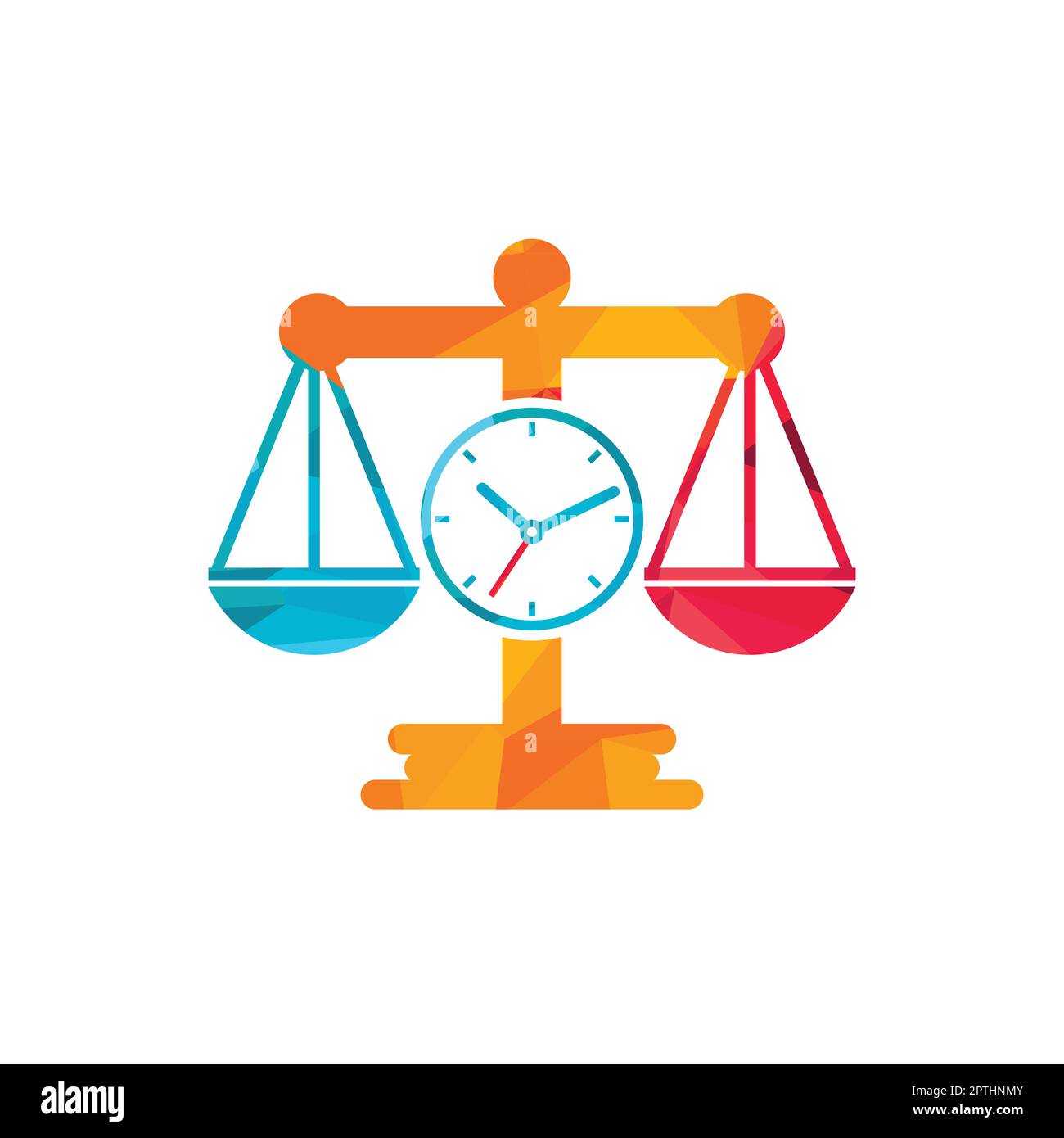 Law time vector logo design. Scale with clock icon vector logo design ...