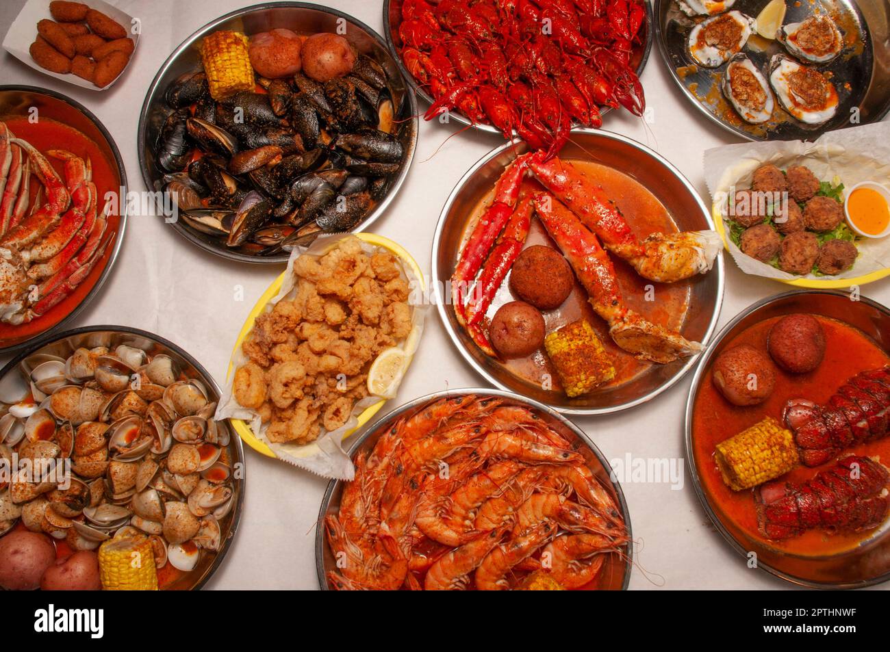 Assortment of delicious ocean delicacies known as seafood Stock Photo ...