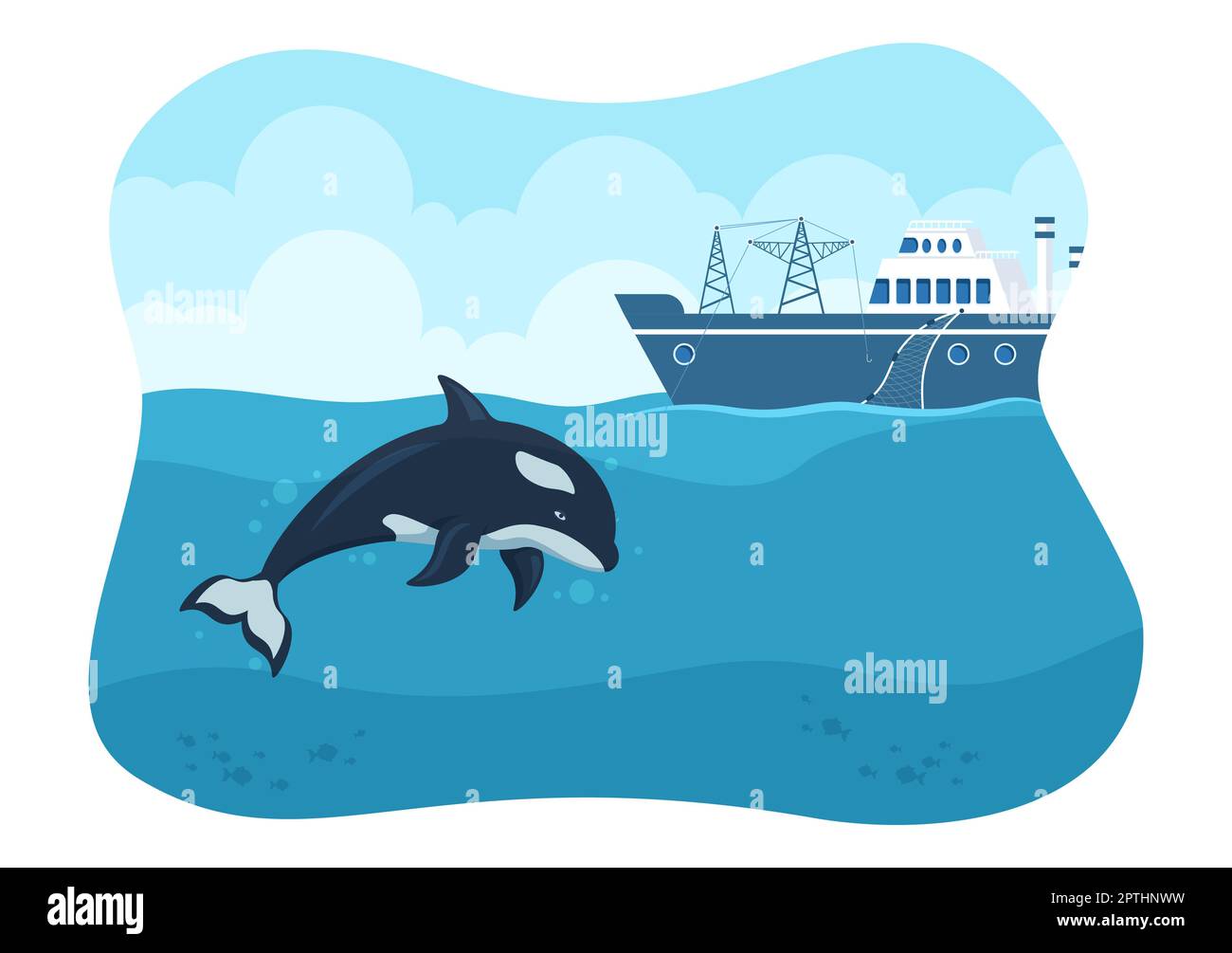 Whale Hunting with Whales Caught by Fisherman in the Middle of the Deep ...