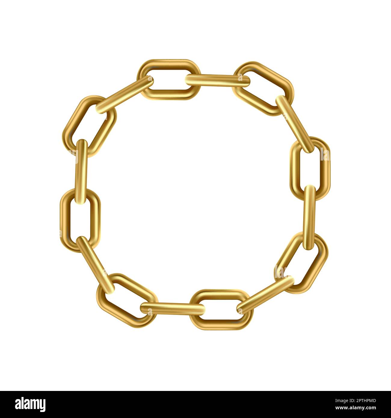 Metal realistic golden chain on white panoramic background - Vector ...