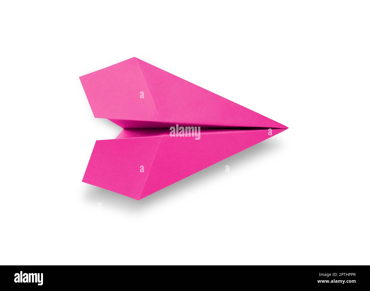 Pink paper plane origami isolated on a blank white background Stock ...
