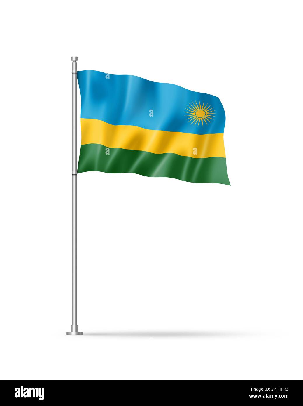 Rwanda flag, 3D illustration, isolated on white Stock Photo - Alamy