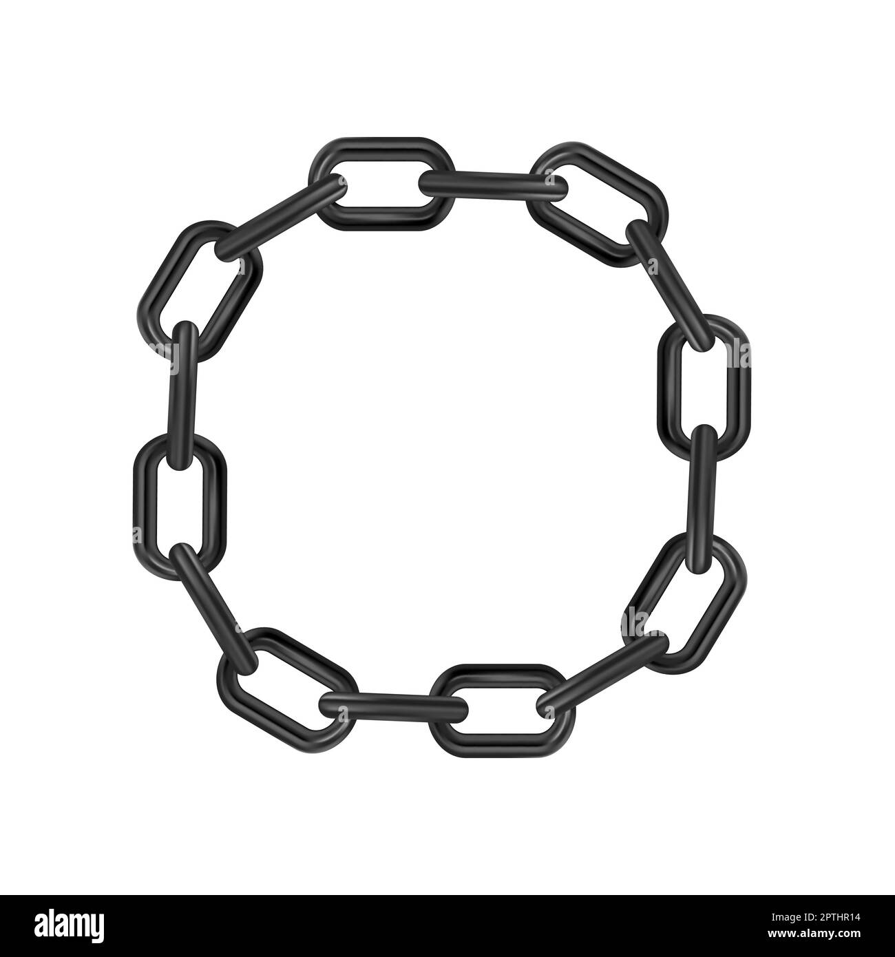Metal realistic black chain on white panoramic background - Vector ...