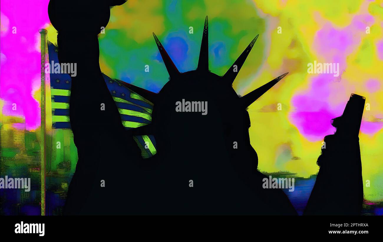 New York Statue of Liberty in a Pop Art Style Stock Photo - Alamy