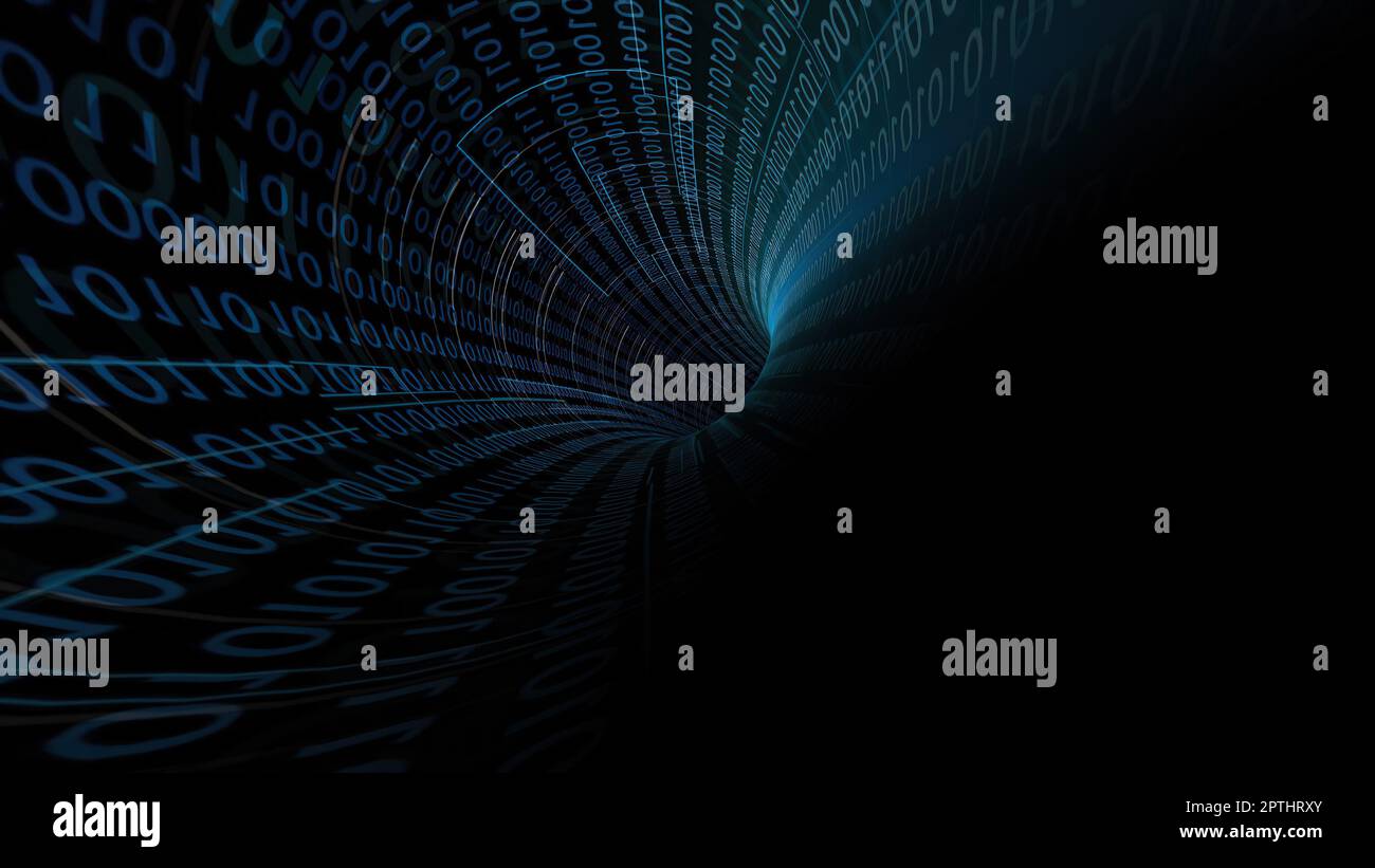 Driving Through Binary Data Tunnel Stock Photo - Alamy