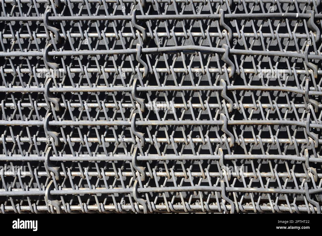 Metal multilayered thick grid of black color. Composite texture Stock ...